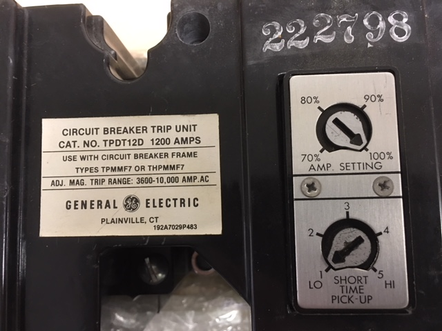 TPDT12D GE 1200 AMP TRIP UNIT NEW TPMMF7 BREAKER – BREAKER SUPPLY